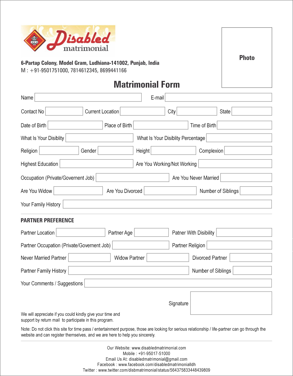 Free Matrimonial Site | Disabled Matrimonial